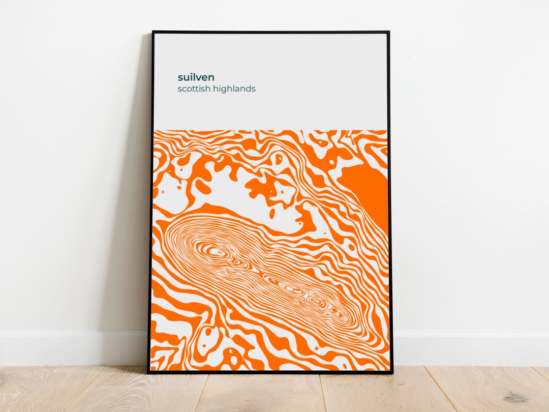 Suilven - Scottish Highlands - Contour Print - Etsy