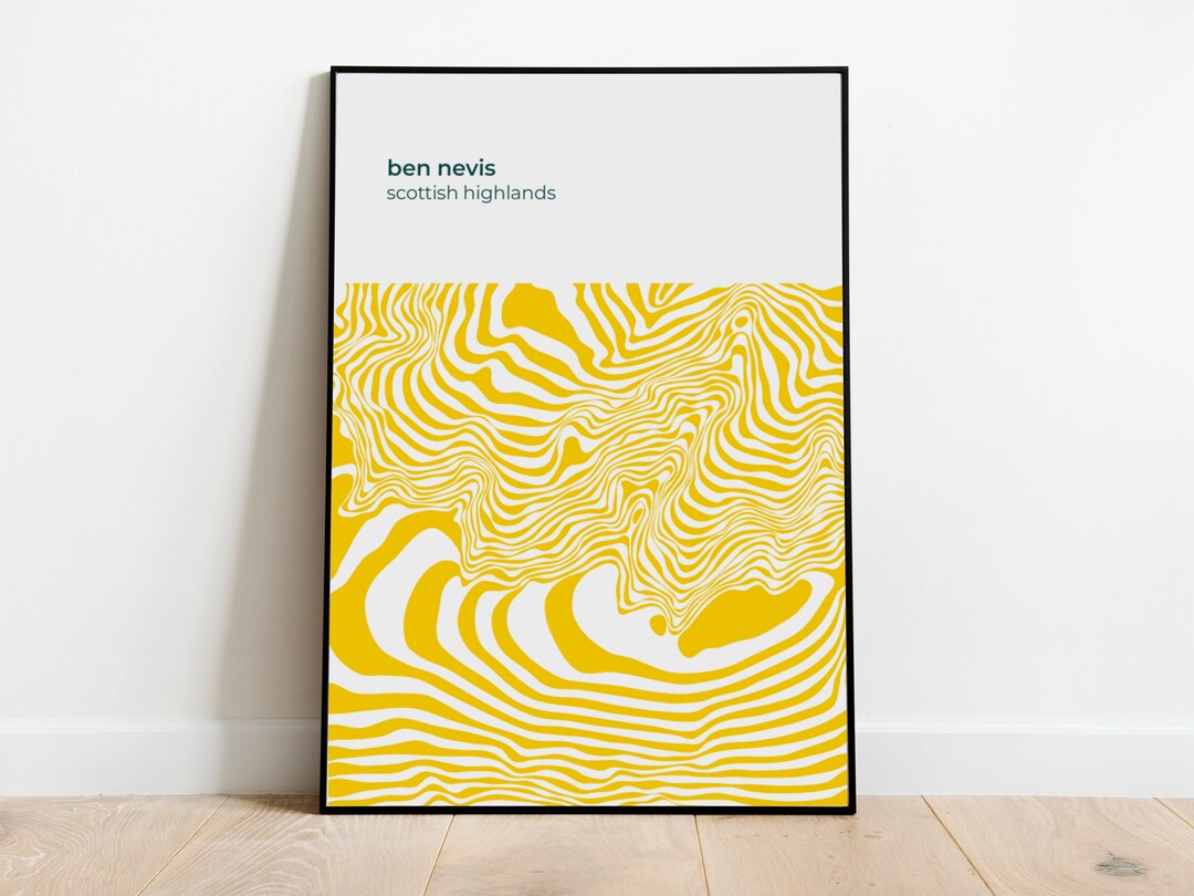 Ben Nevis - Scottish Highlands - Contour Print - Etsy