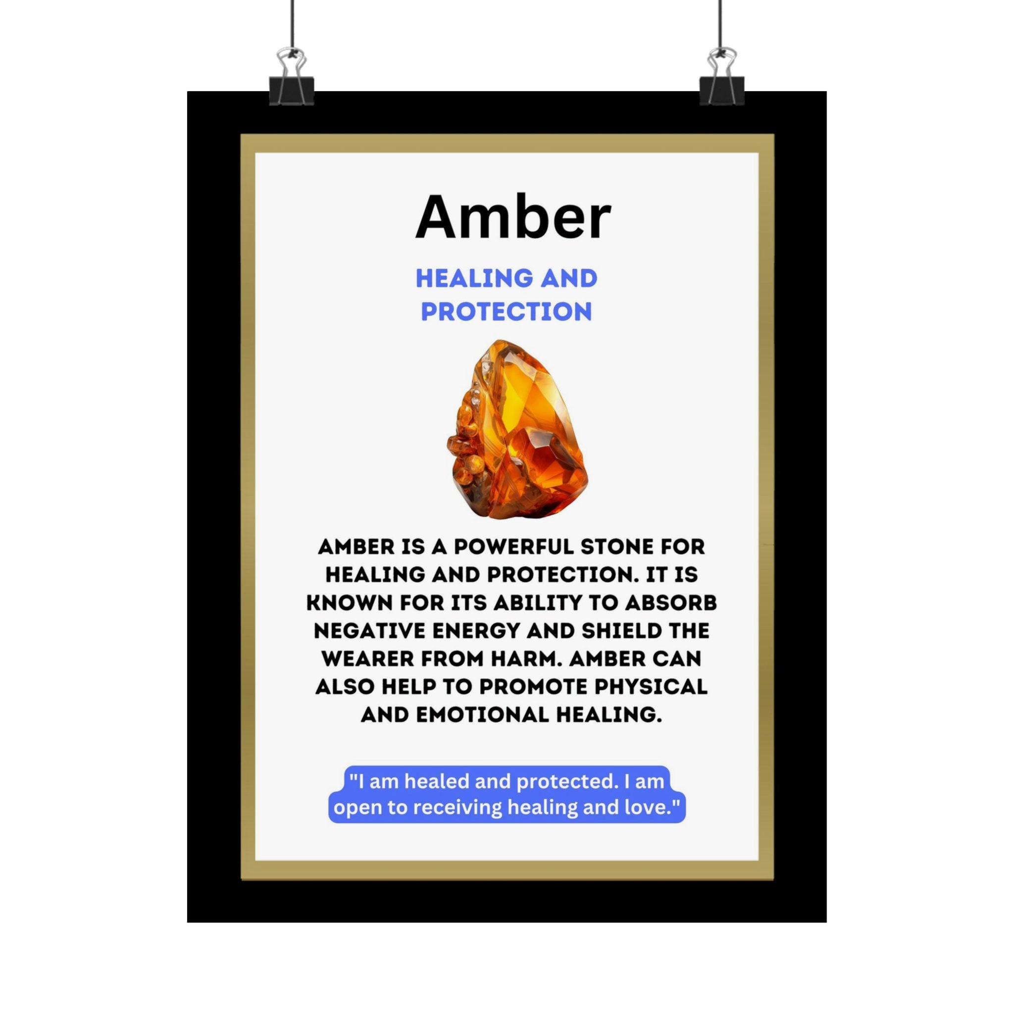 Amber Crystal Healing Posters High-vibration Energy Art - Etsy