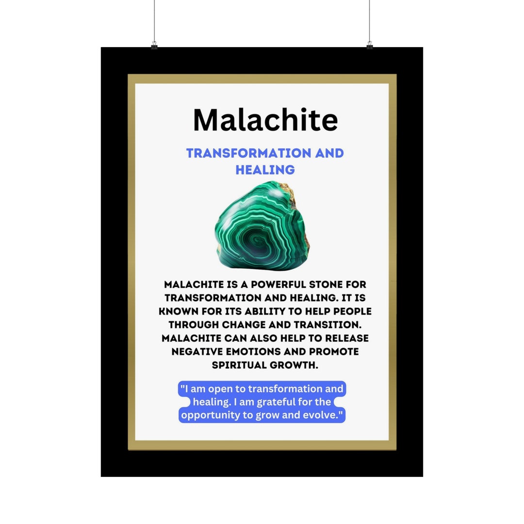 Malachite Crystal Healing Posters High-vibration Energy Art - Etsy