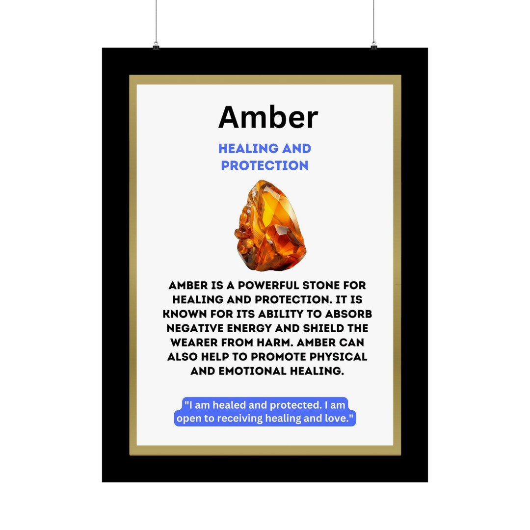 Amber Crystal Healing Posters High-vibration Energy Art - Etsy
