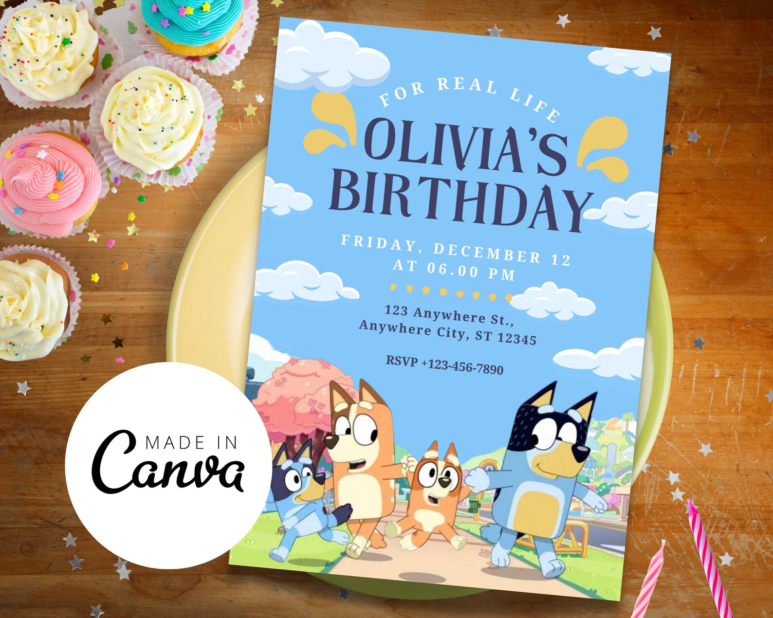 Bluey Birthday Invitation Bluey Digital Invite, Bluey Wackadoo, Girl or ...