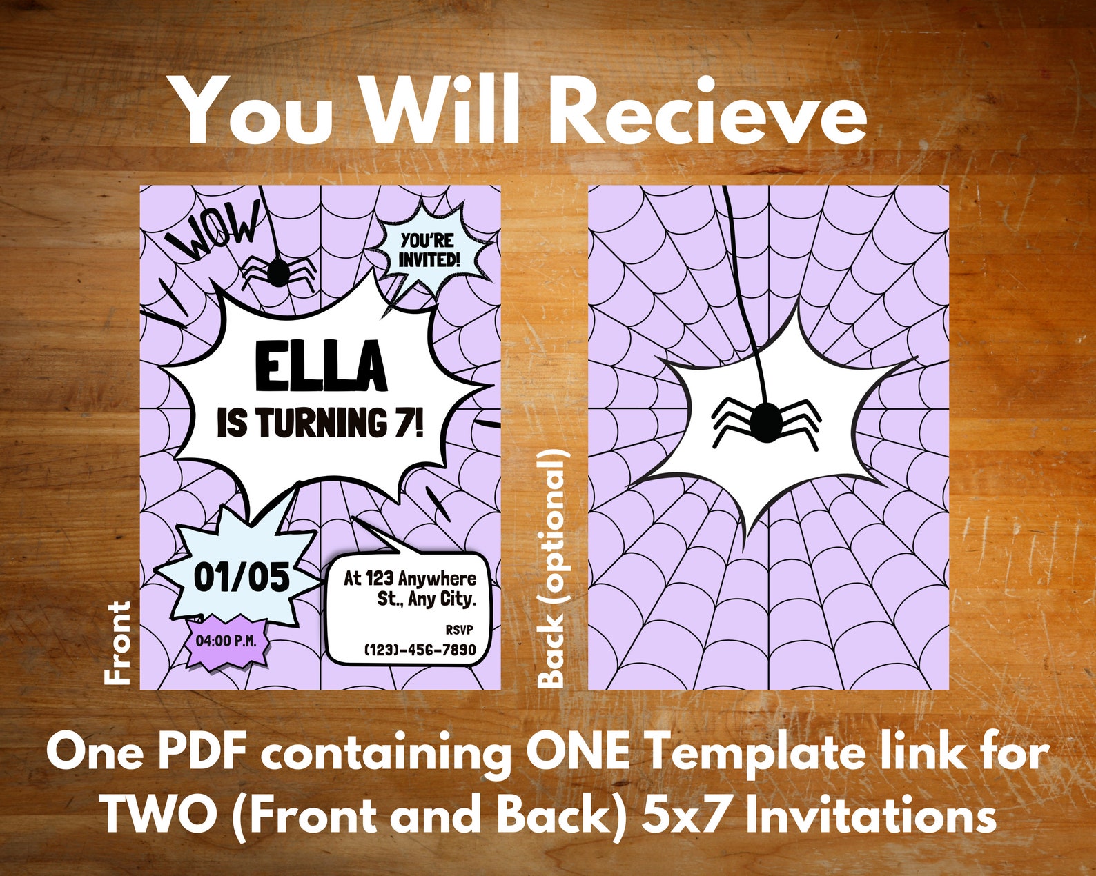 Ghost Spider Birthday Invitation, 7th Birthday Invitation, Gwen Ghost ...