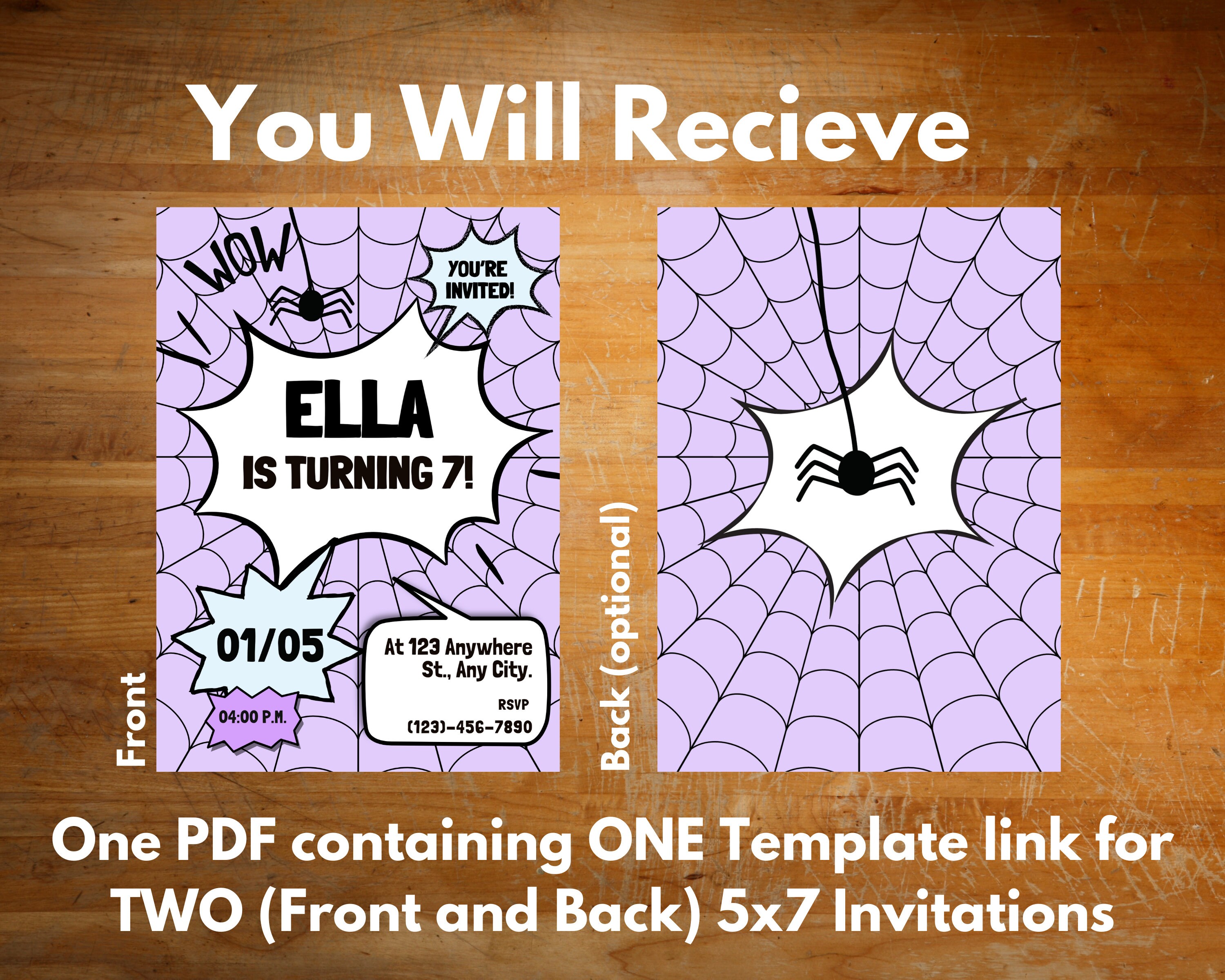 Ghost Spider Birthday Invitation, 7th Birthday Invitation, Gwen Ghost ...