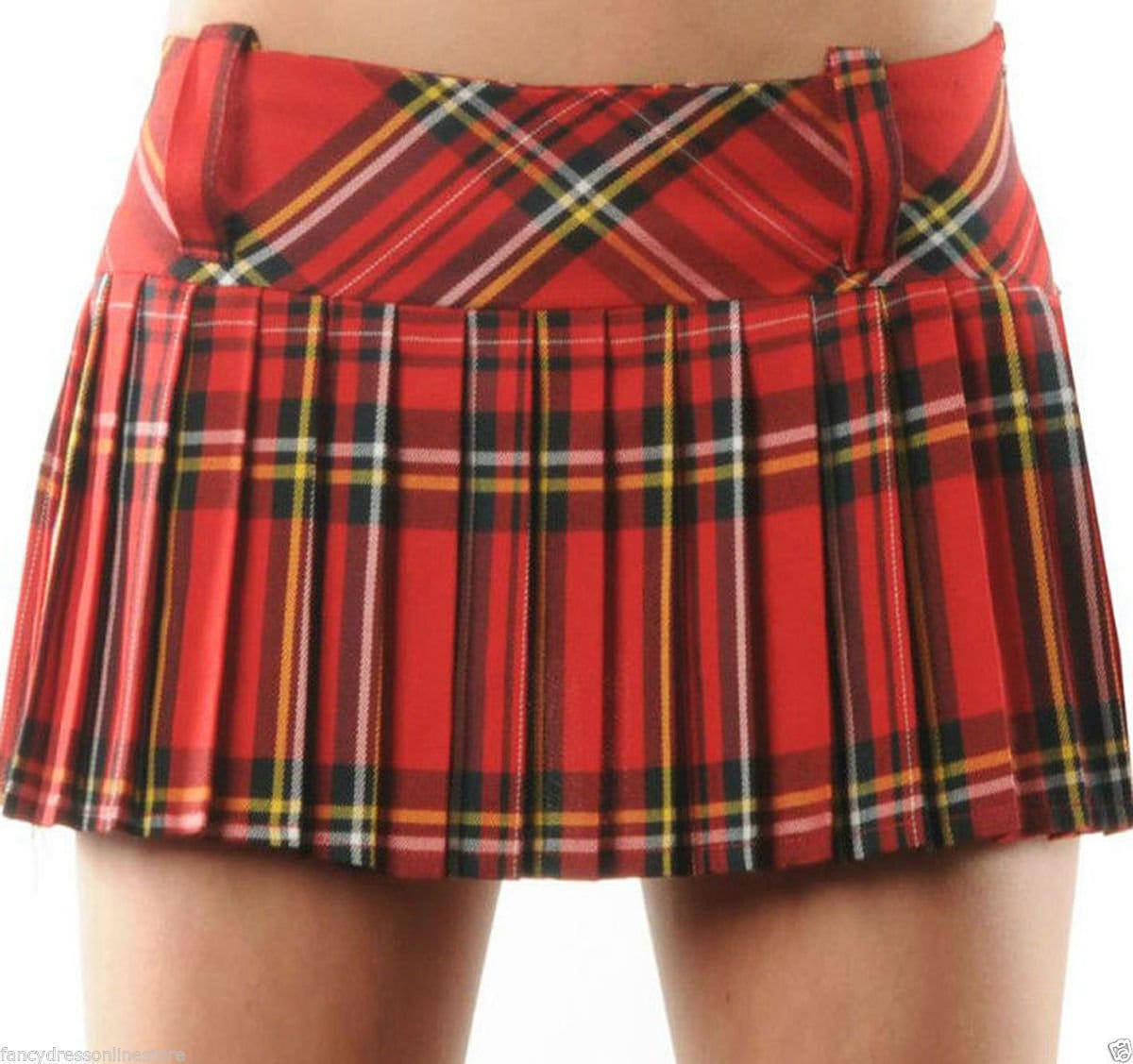 Ladies Scottish Hipster Tartan Kilt Side Zip Women's Mini Pleated ...