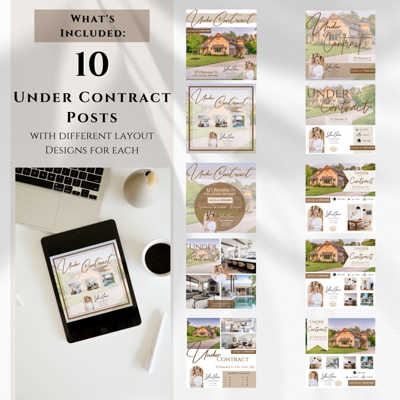 Real Estate Under Contract Instagram Posts: Canva Templates - Etsy