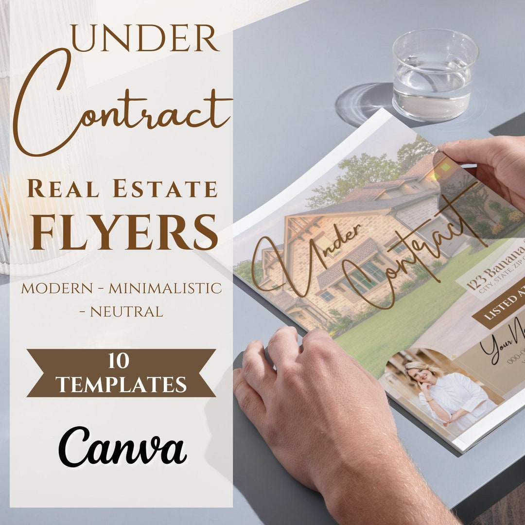 Real Estate Under Contract Flyers: Minimalist Realtor Templates (canva ...