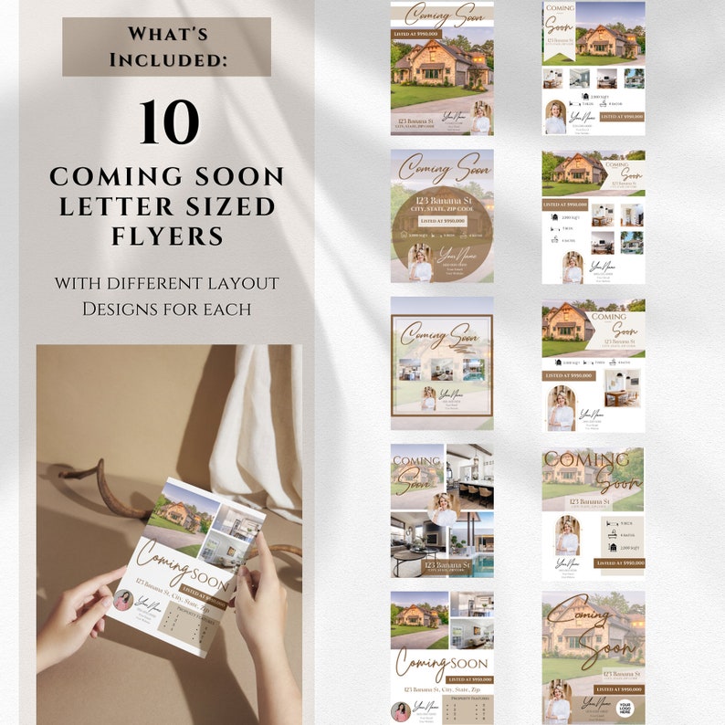 Real Estate Coming Soon Flyers: Minimalist Canva Templates (digital ...