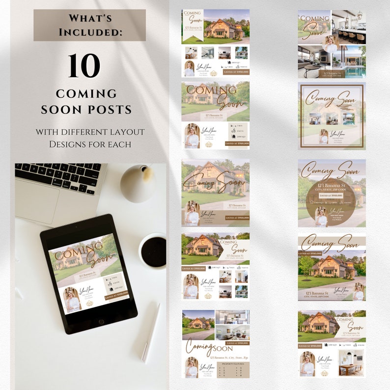 Real Estate Coming Soon Instagram Posts: Canva Templates (digital ...