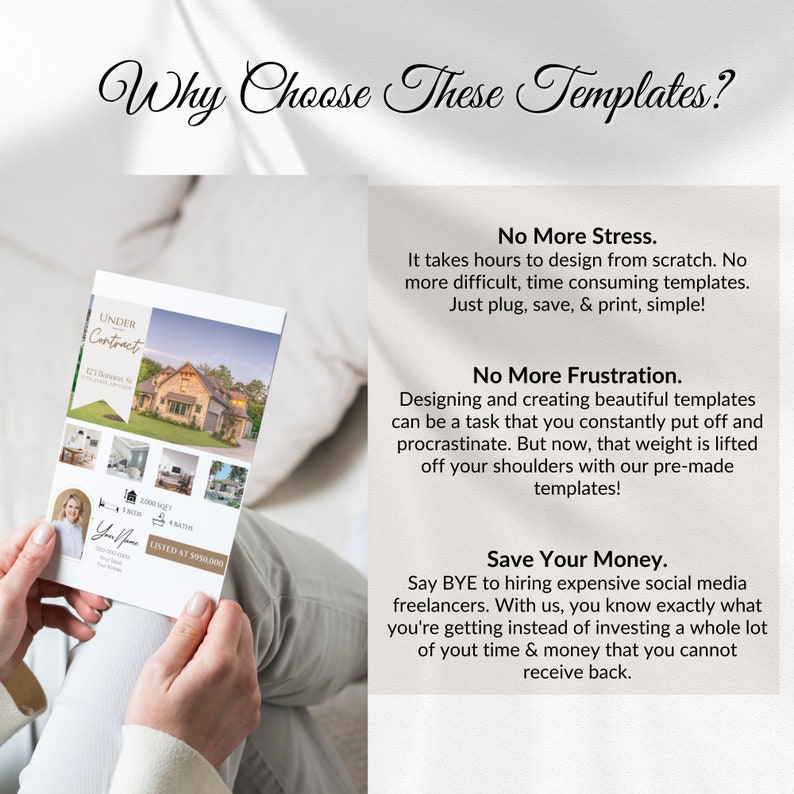 Real Estate Under Contract Flyers: Minimalist Realtor Templates (canva ...