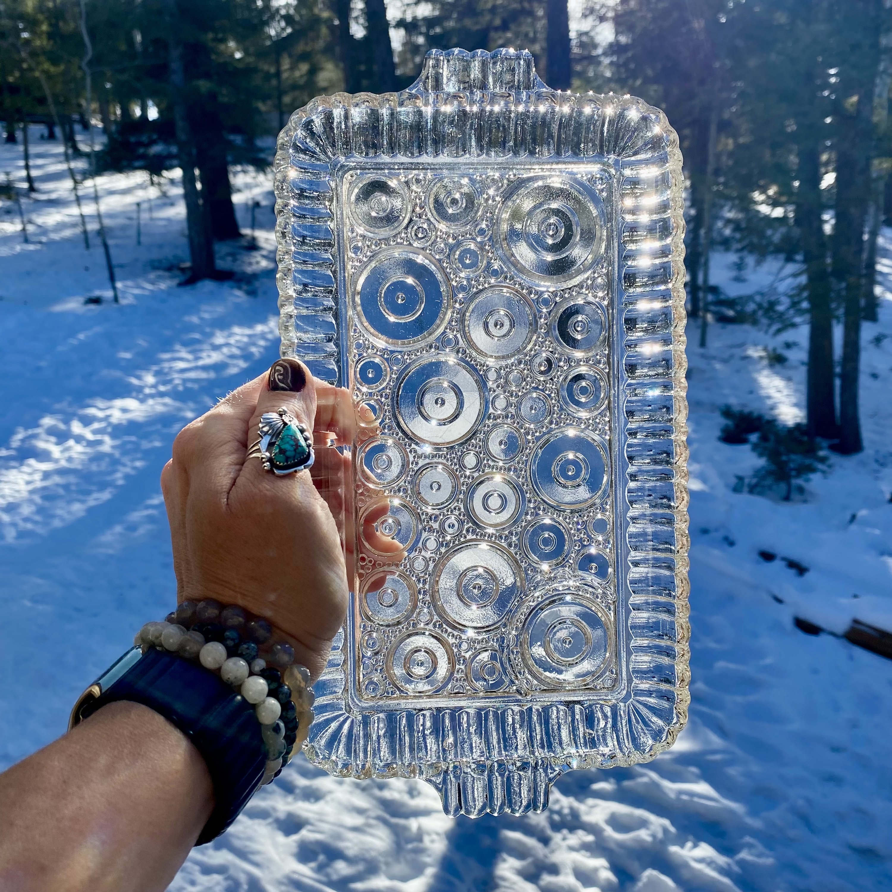 Vintage Rolling Tray MCM Glass Rolling Tray Vintage Stoner Gifts for ...