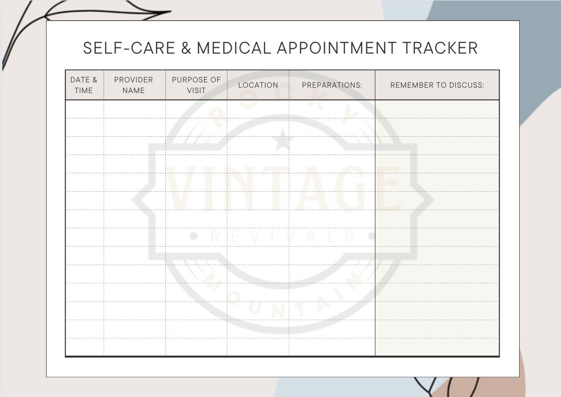 Symptom Tracker Spreadsheet Canva Template Digital Symptom Checklist ...