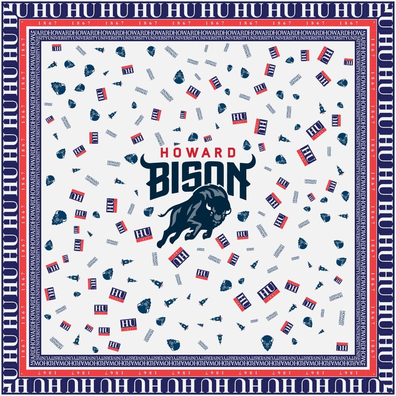 Howard University HU Silk Scarf Red, White, Blue Top Selling Design - Etsy