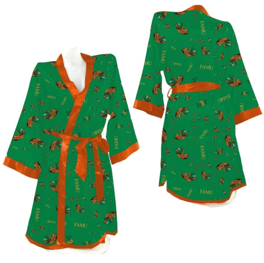 Luxurious FAMU Robe and Sleep Mask Bundle Silk, Satin & Polyester Tie ...