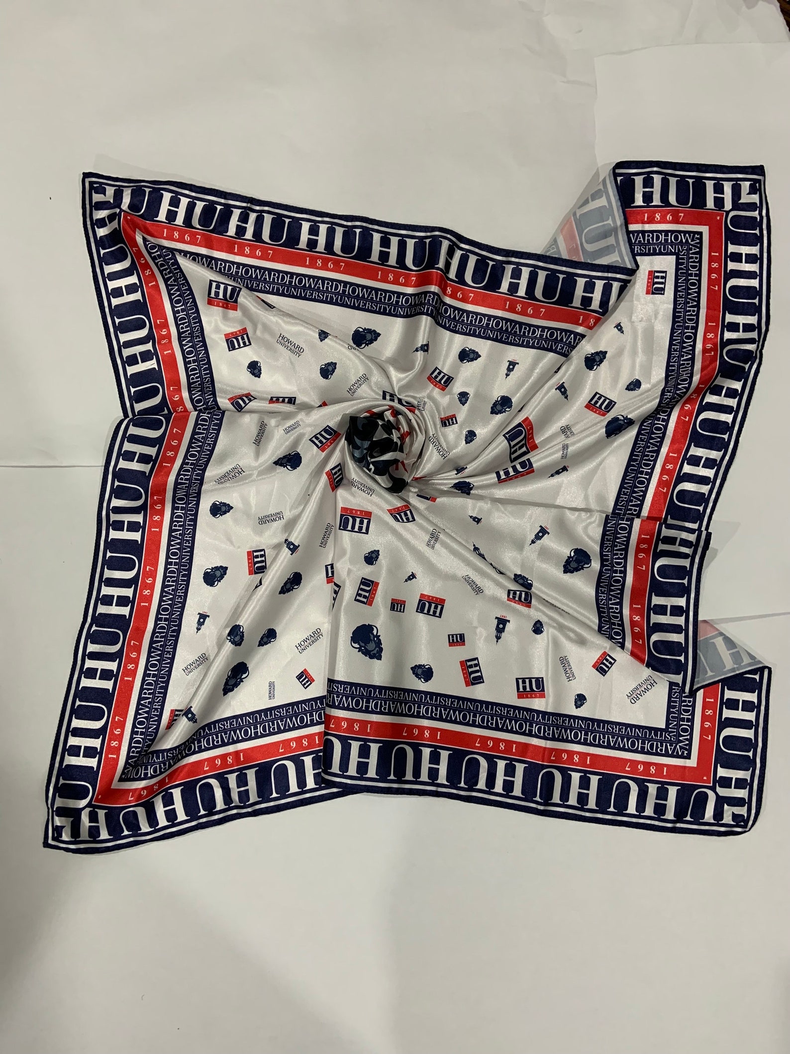 Howard University HU Silk Scarf Red, White, Blue Top Selling Design - Etsy