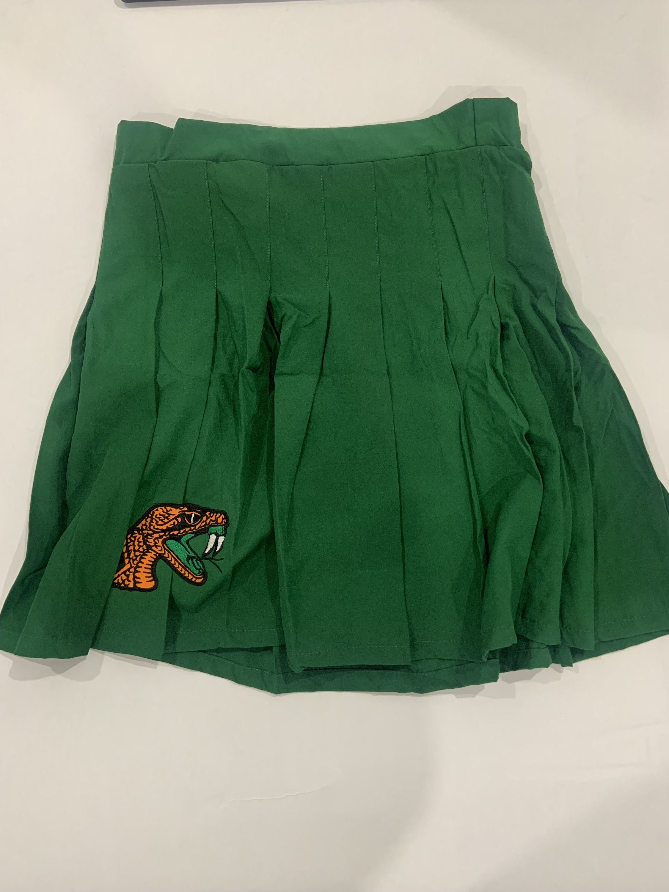 Women's High Waist Pleated Mini Skirt With FAMU Embroidered Snake Logo ...