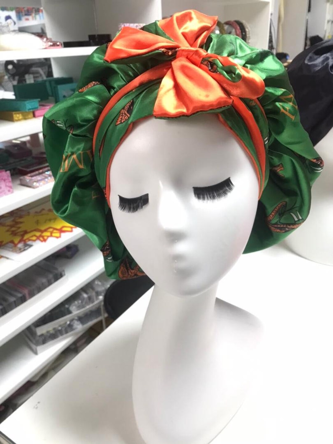 Luxurious FAMU Hair Bonnet Silk, Satin & Polyester Tie Rounds for ...