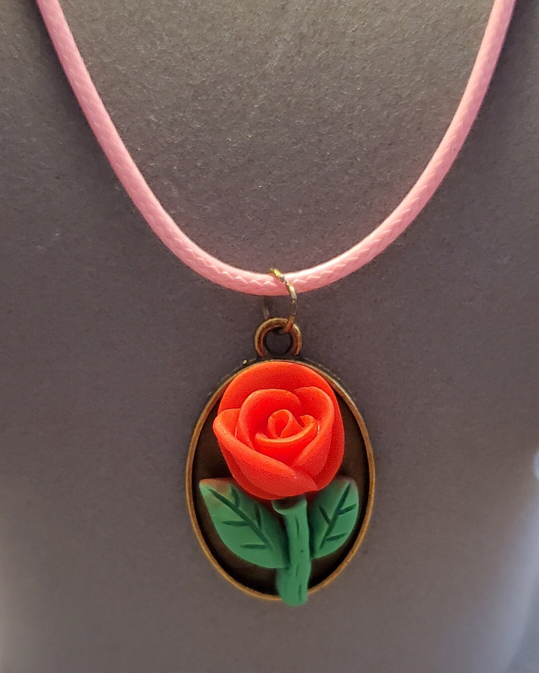 Red Rose Pendant 3D - Etsy