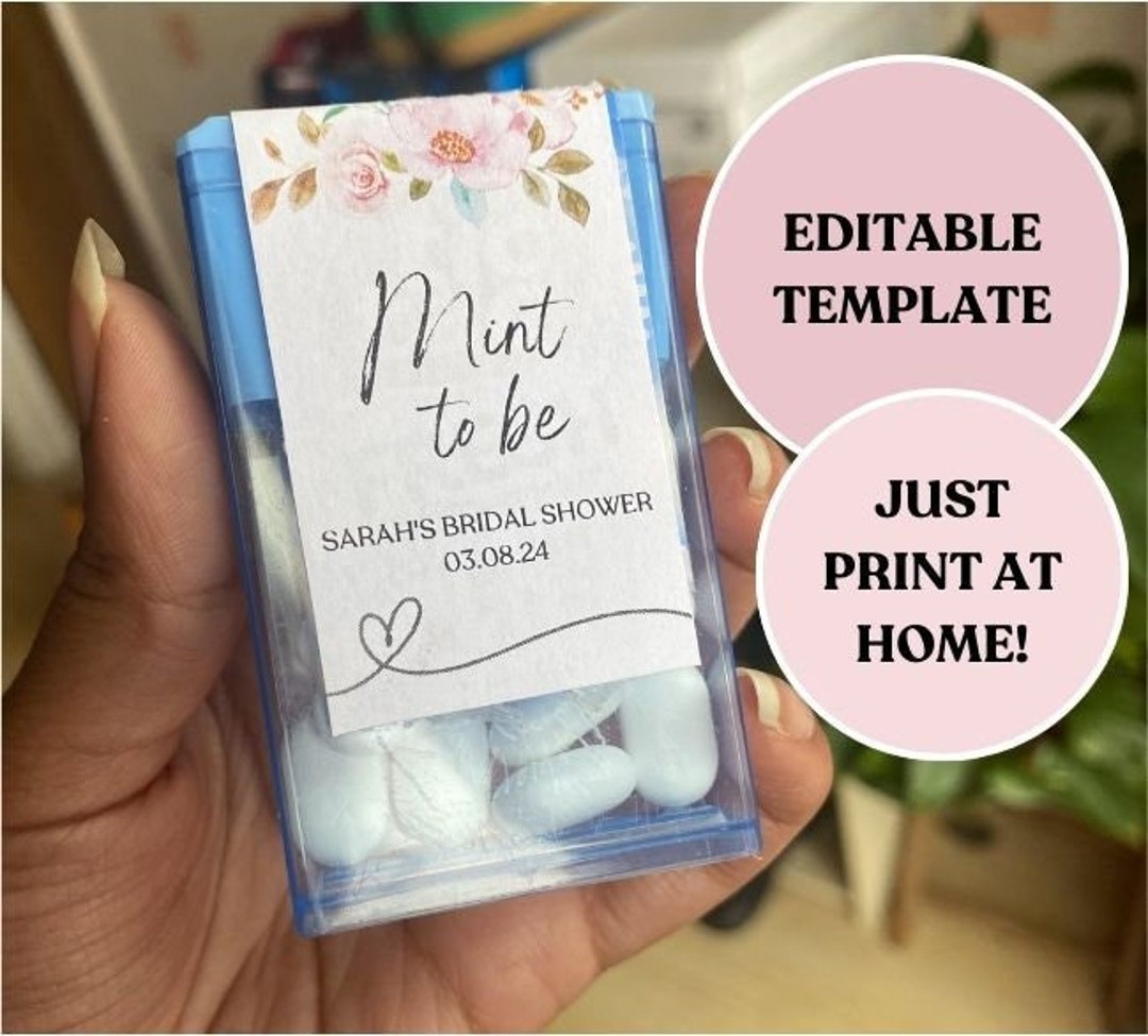 Tic Tac Label Template, Mint to Be Wraparound, DIY Printable, Favour ...
