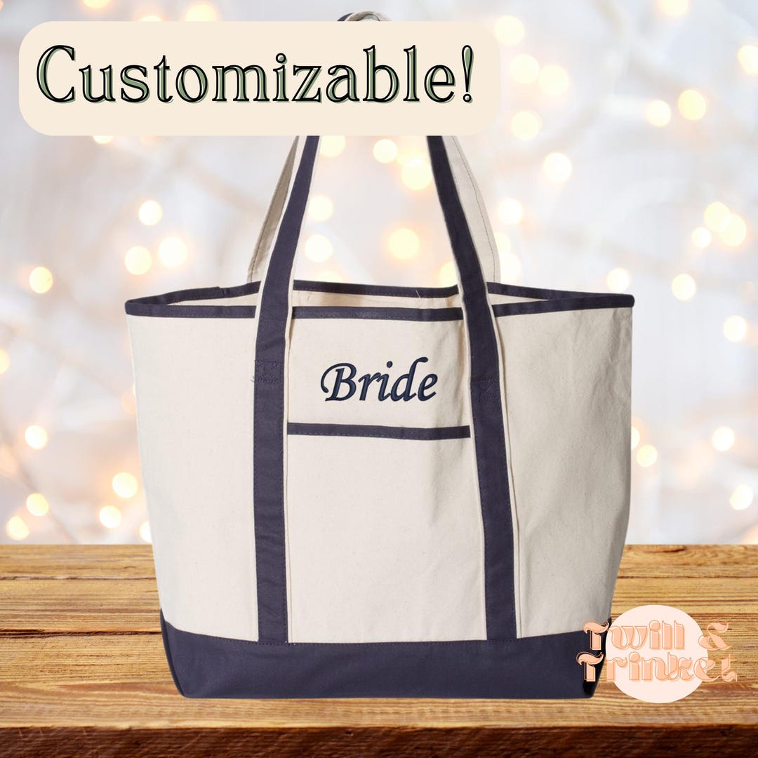 Custom Tote Bag for Bridesmaids | Personalized Oversized Canvas Tote ...