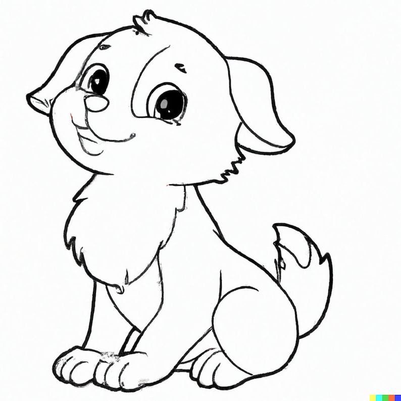 Cute Dog Coloring Page Etsy cute-dog-coloring-page-etsy