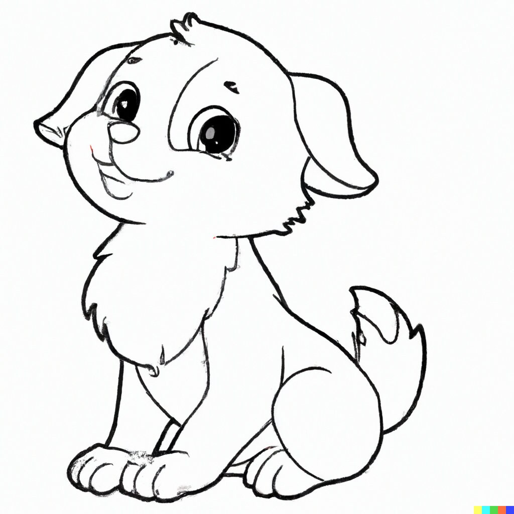 Cute Dog Coloring Page - Etsy