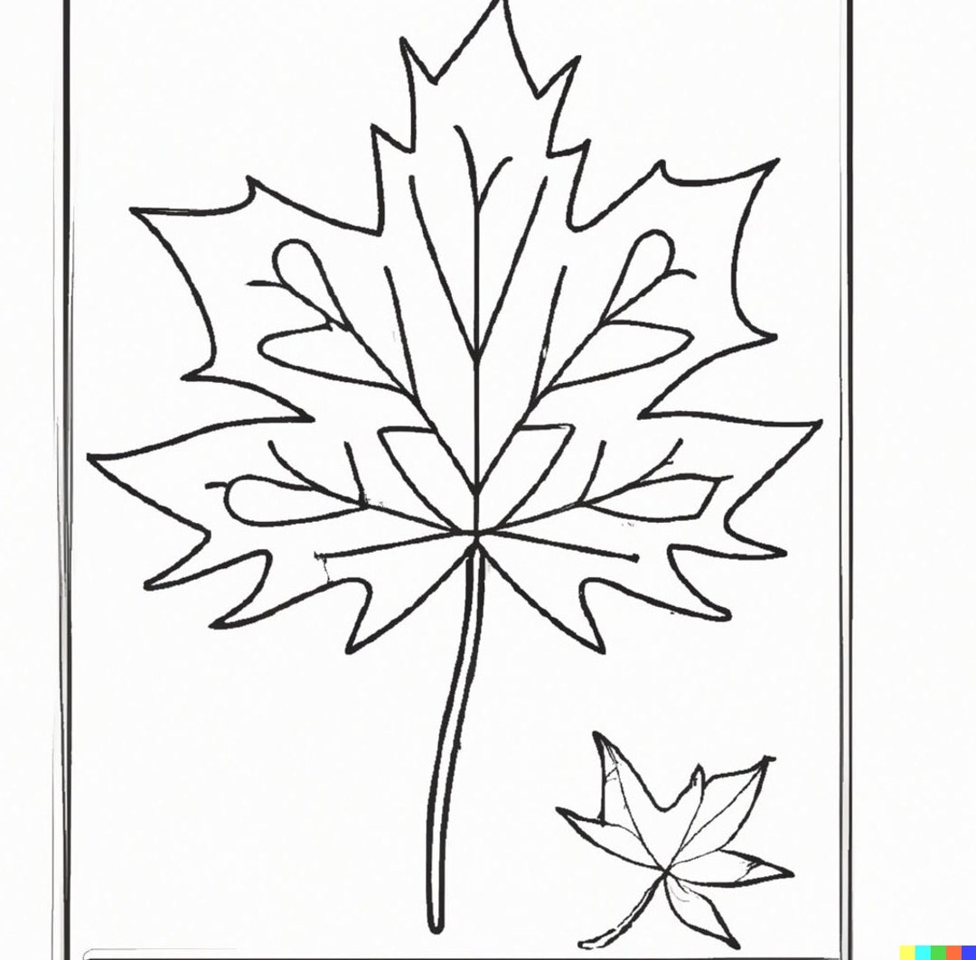 Simple Leaf Coloring Sheet - Etsy