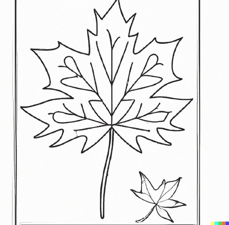 Simple Leaf Coloring Sheet - Etsy