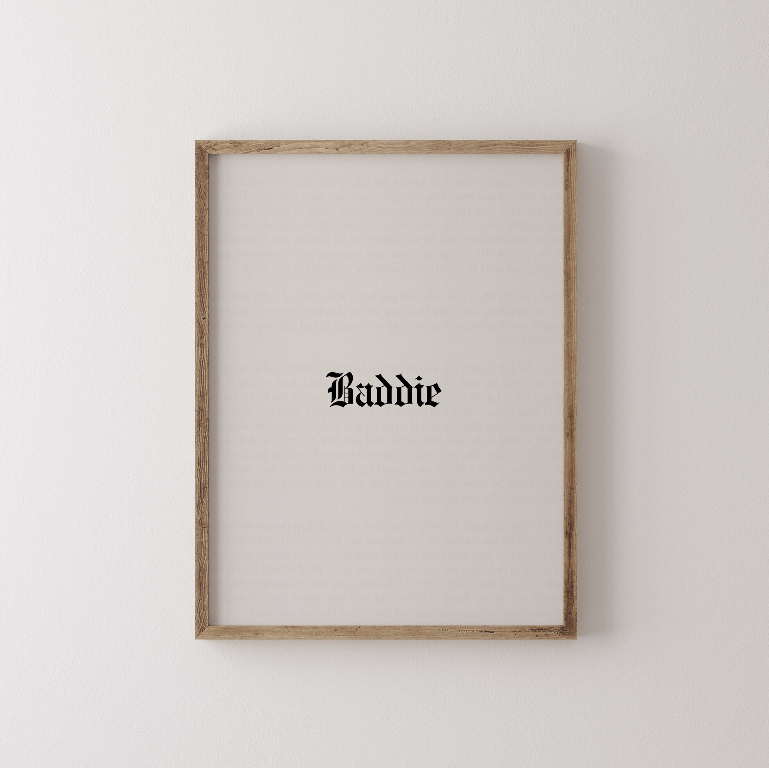 Baddie Typography Poster, Retro Gallery Wall Art, Newspaper Print ...