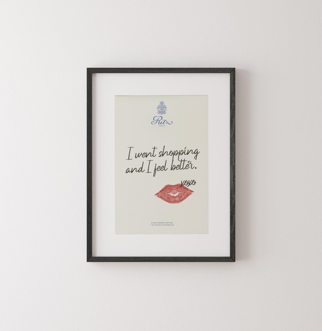 Ritz Paris Print, Retro Fashion Poster, Preppy Girly Art, Trendy ...