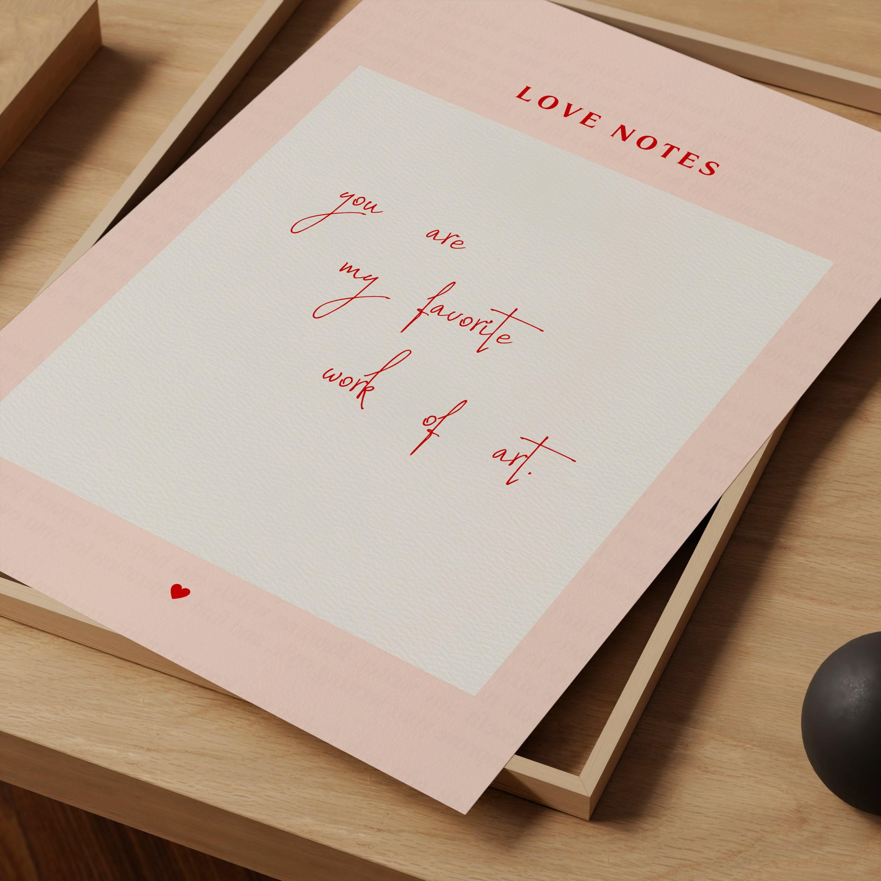 Love Note Pink Coquette Wall Art Print, Handwritten Vintage Aesthetic ...