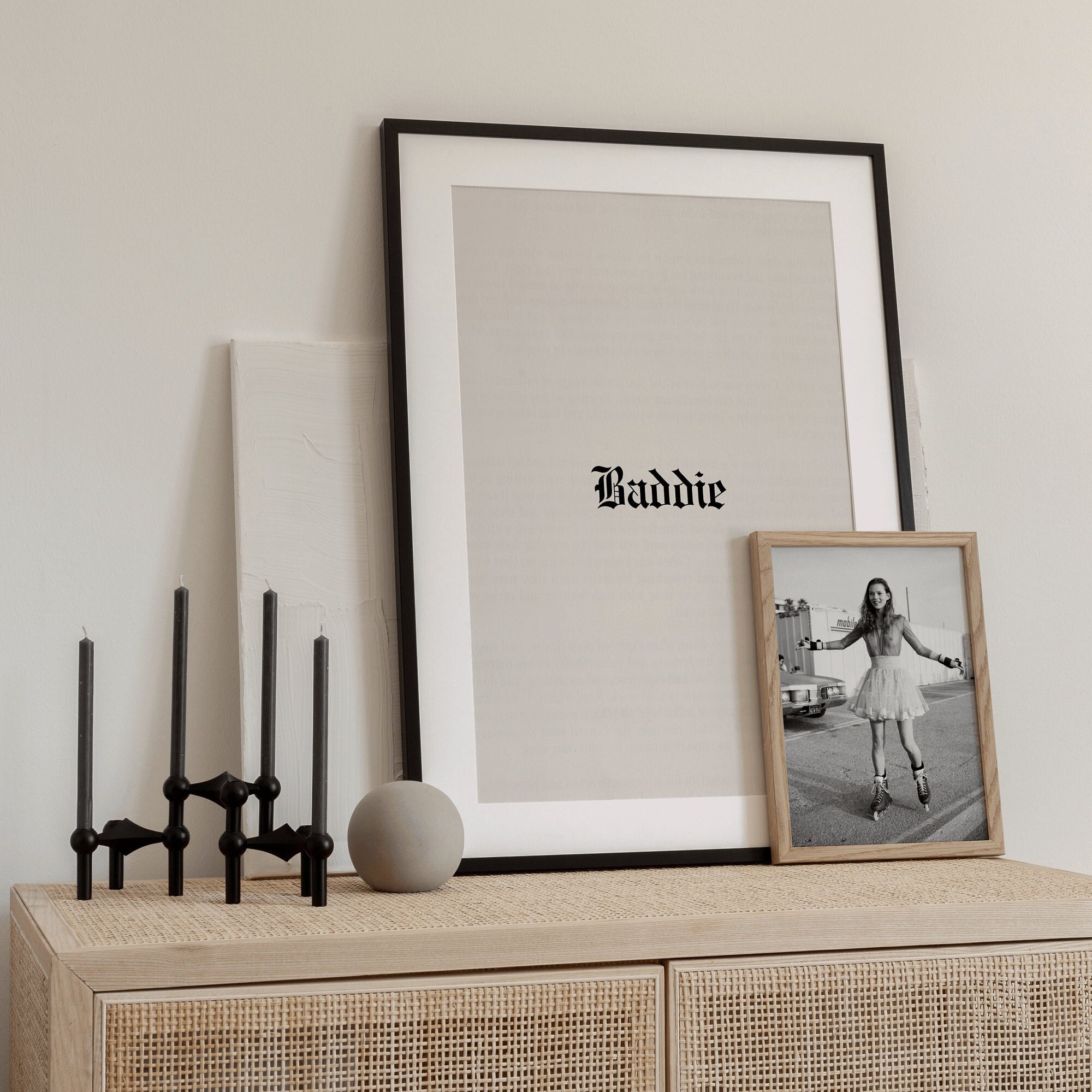 Baddie Typography Poster, Retro Gallery Wall Art, Newspaper Print ...