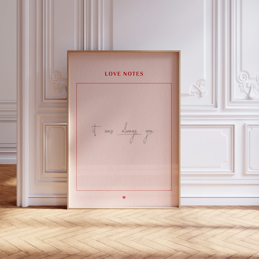 Love Note Letter Pink and Red Coquette Art Print, Handwritten ...