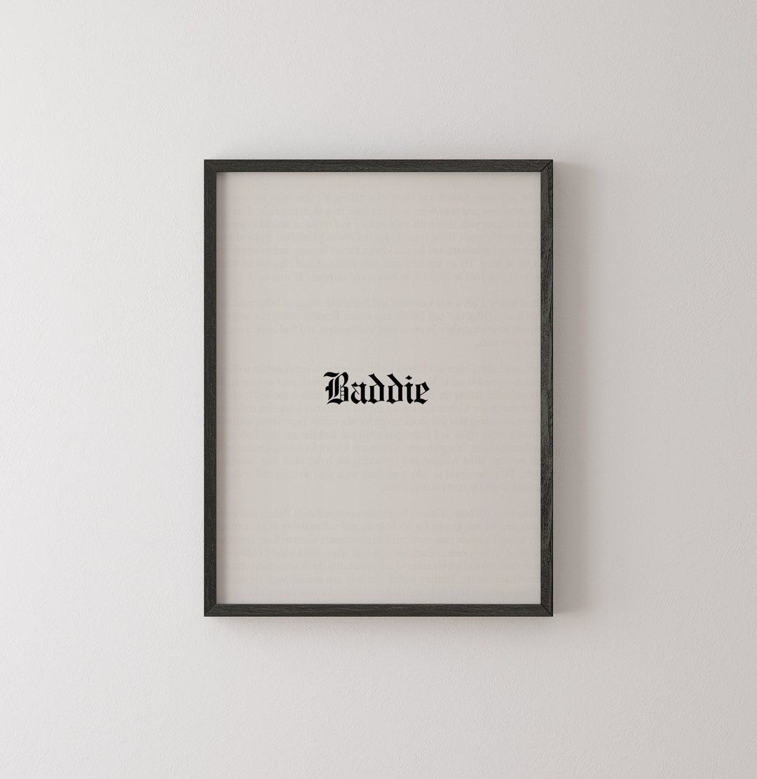 Baddie Typography Poster, Retro Gallery Wall Art, Newspaper Print ...