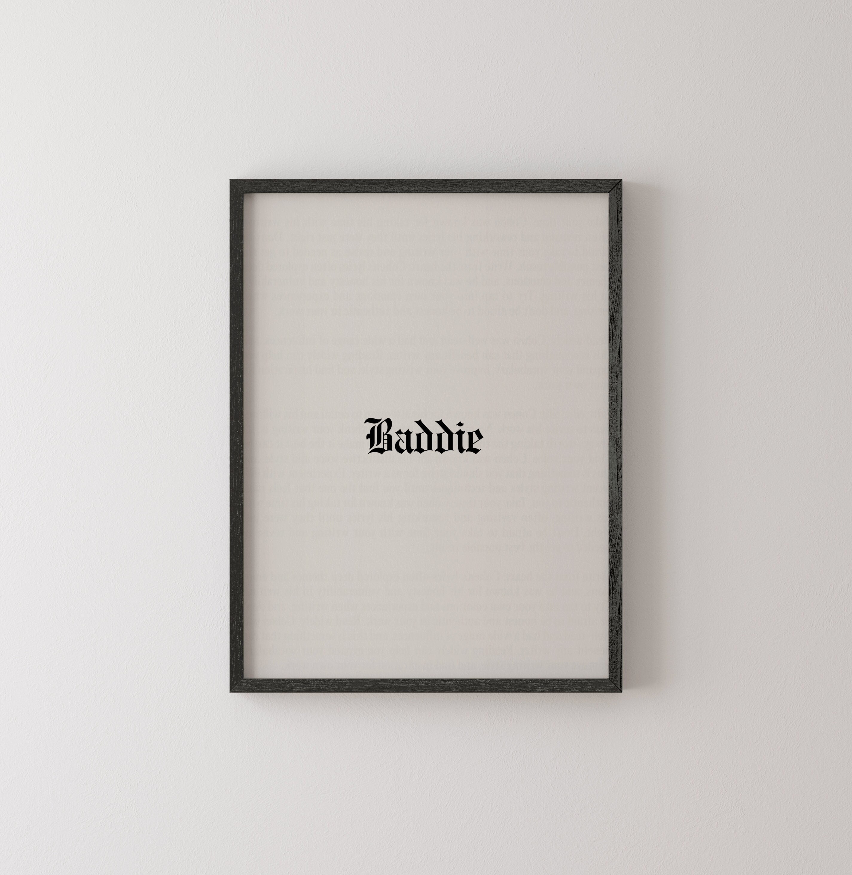 Baddie Typography Poster, Retro Gallery Wall Art, Newspaper Print ...