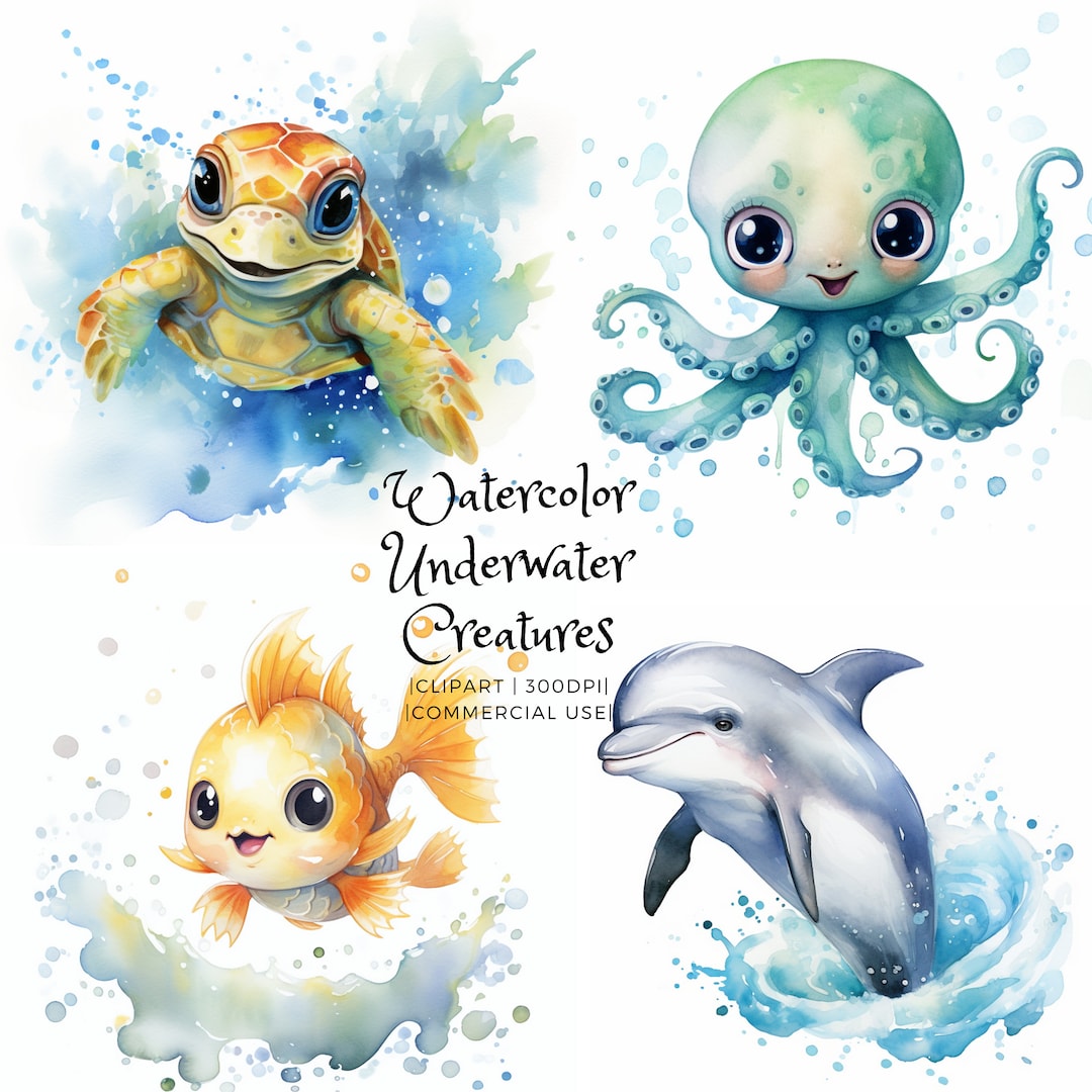10x Underwater, Bundle PNG, Undersea, Journal, Scrapbook, Fish, Shark ...