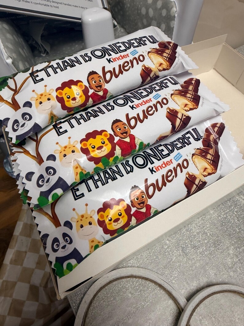 Personalised Kinder Bueno Chocolate | Safari Birthday | Personalised ...