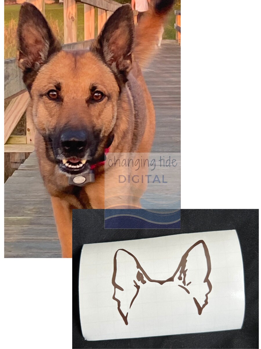 Custom Dog Ear Decal - Etsy