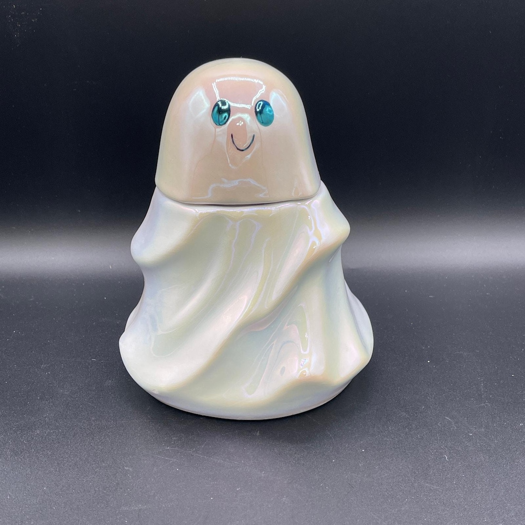 Target Bullseye Playground Ghost Halloween Ceramic Jar Iridescent ...