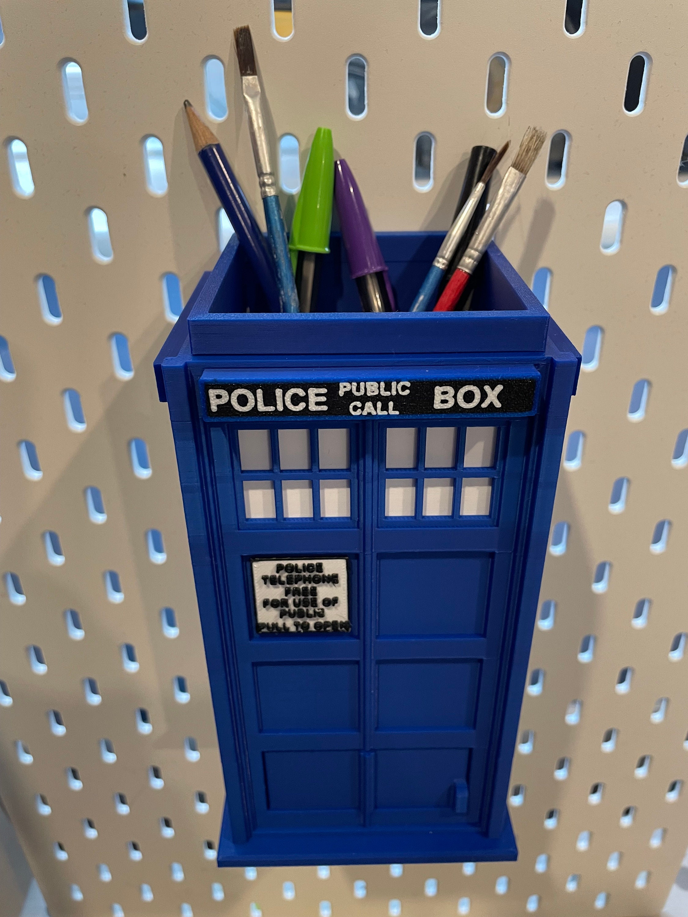 Tardis Police Box Themed Ikea Skadis Storage Box - Etsy