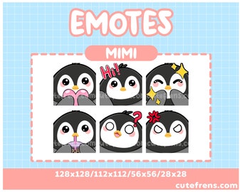 Twitch Emote Pack Cute Penguin Instant Download / P2U. - Etsy