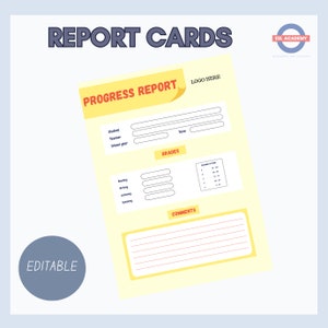 ESL Report Card Template Pack 8 Editable Designs for Teachers ...