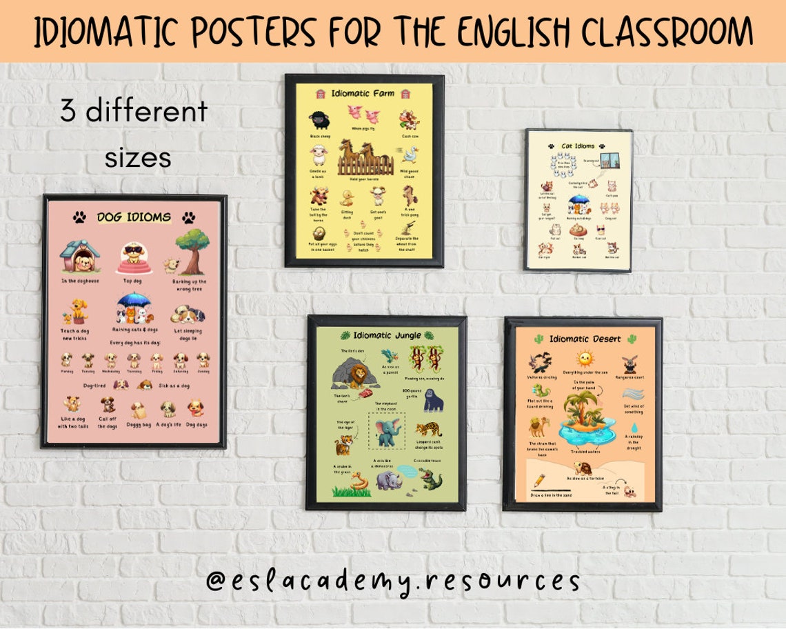 Idiomatic Posters. English Idioms Poster. Wall Art for the English ...