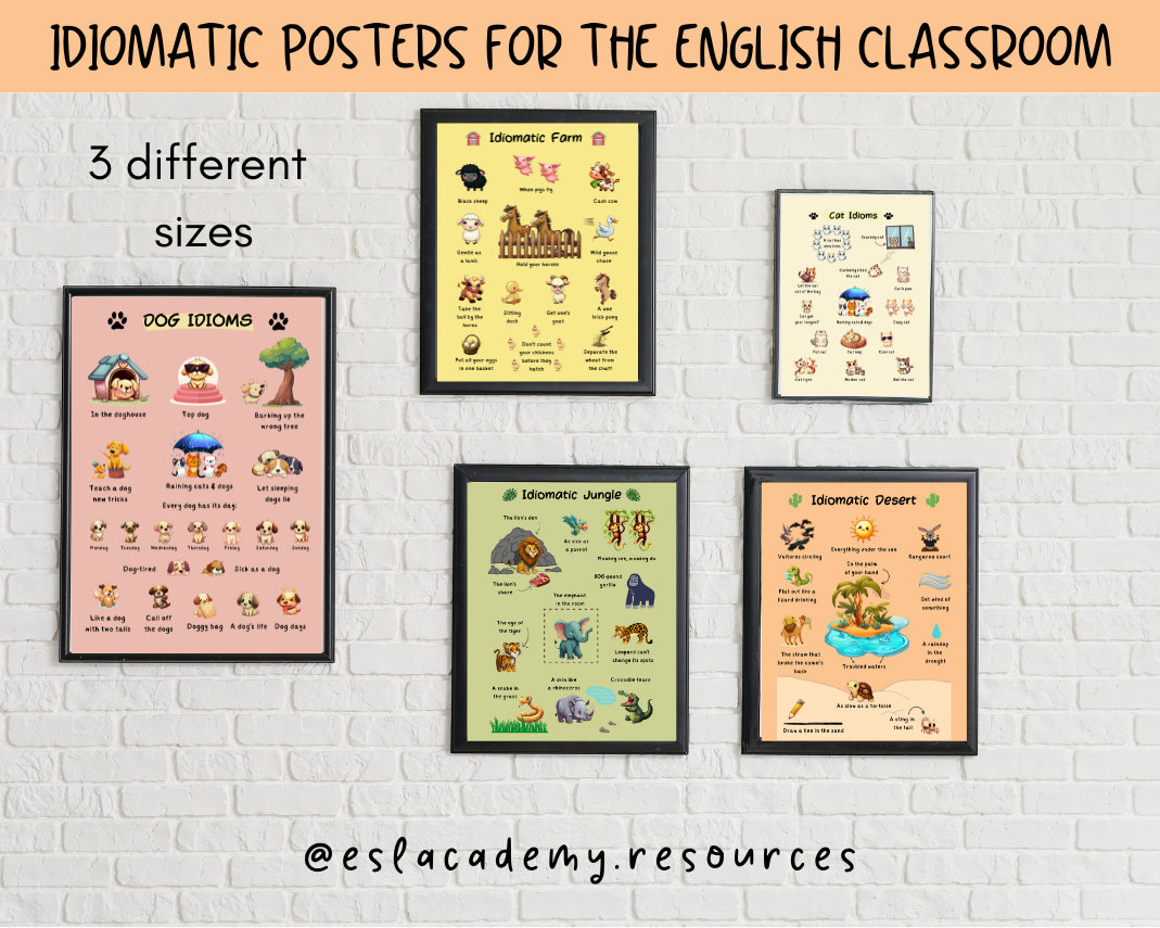 Idiomatic Posters. English Idioms Poster. Wall Art for the English ...