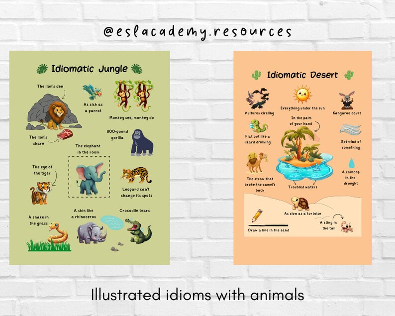 Idiomatic Posters. English Idioms Poster. Wall Art for the English ...