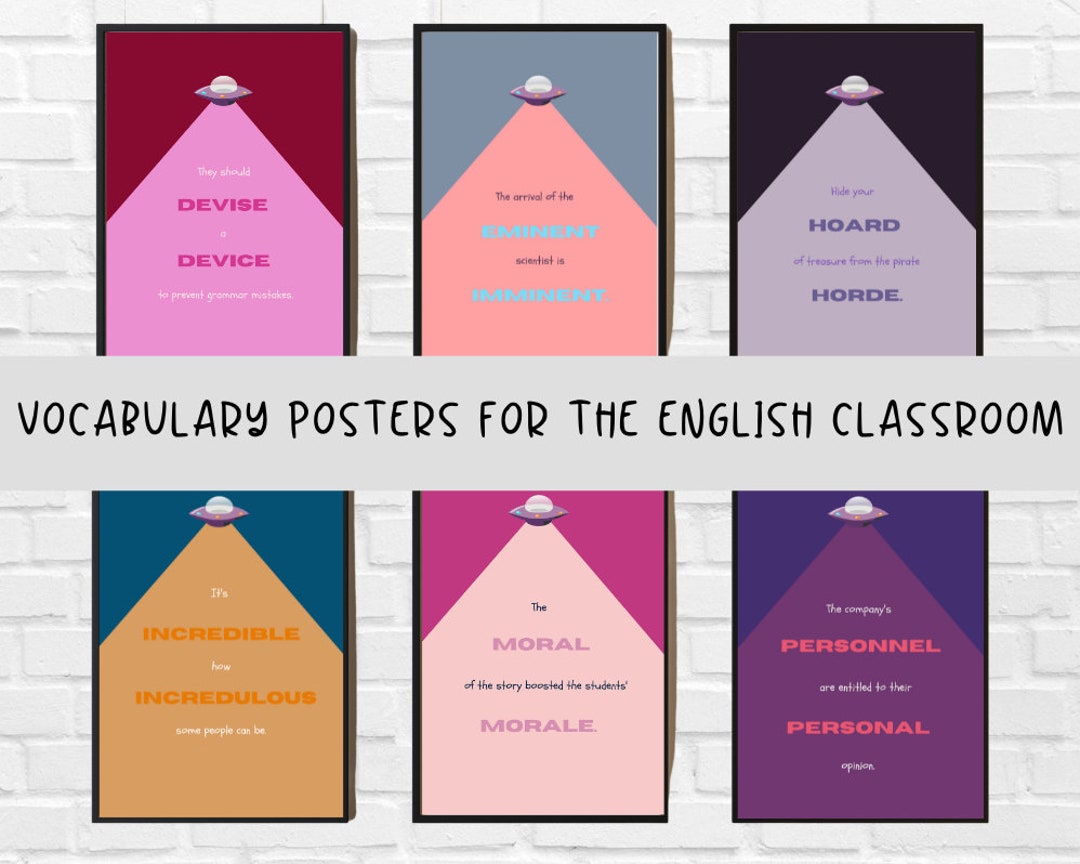 Set of 6 Posters for the English Classroom (printable Wall Art ...