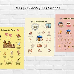 Idiomatic Posters. English Idioms Poster. Wall Art for the English ...