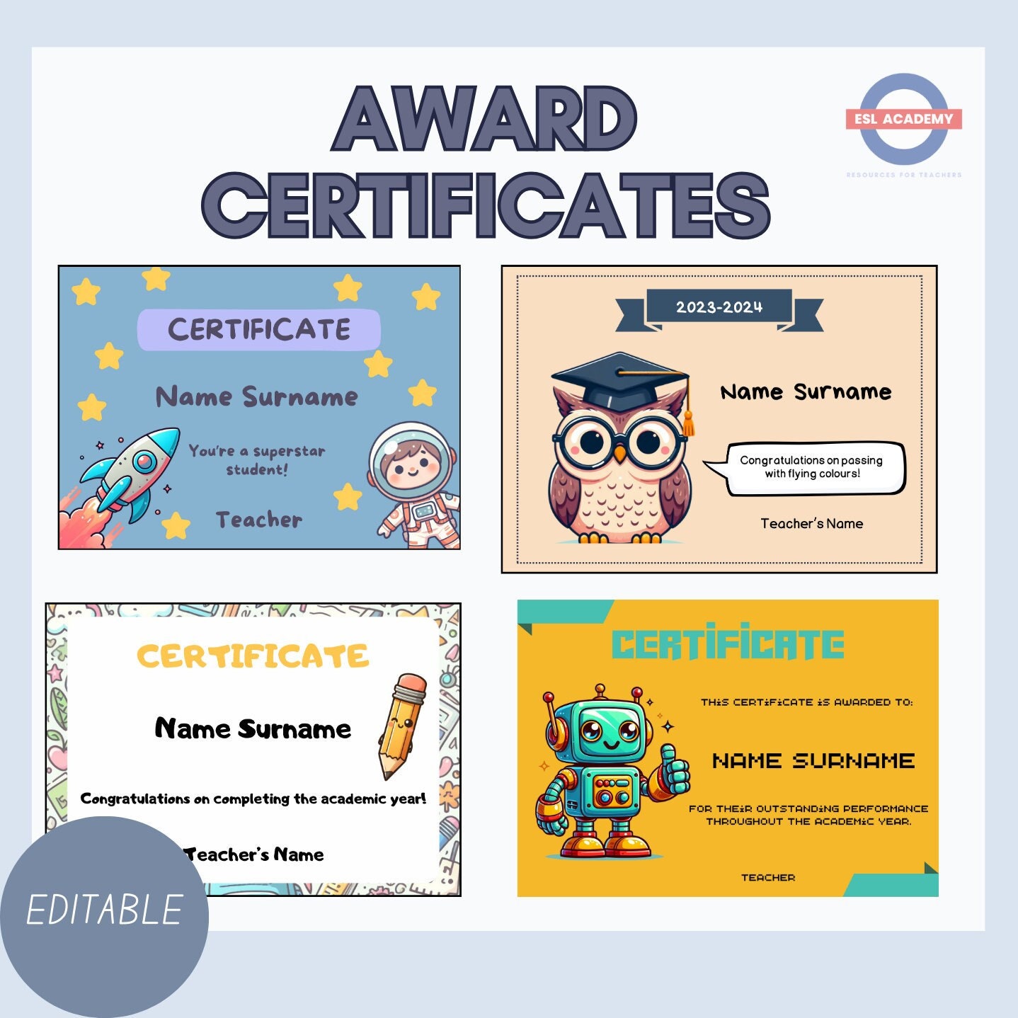 4 Cute Certificate Templates to Celebrate the End of the School Year ...