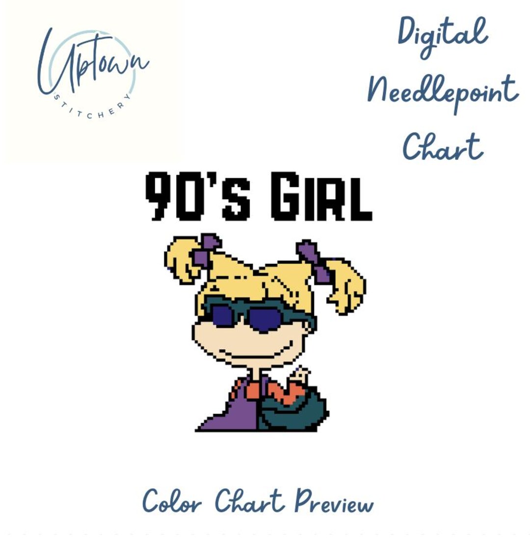 90s Girl Digital PDF Needlepoint Chart for 18 Mesh - Etsy