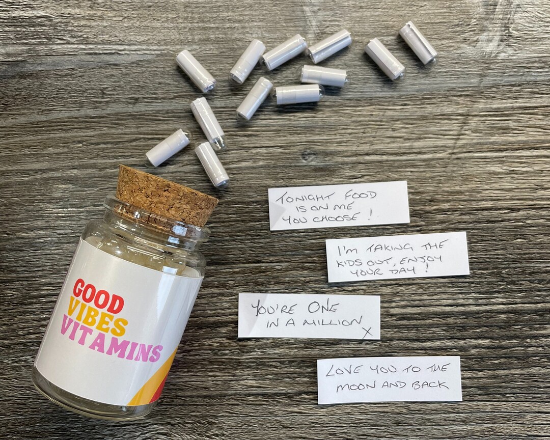 Good Vibes Gift, Message in a Bottle, Love Letter Gift, Love Note ...